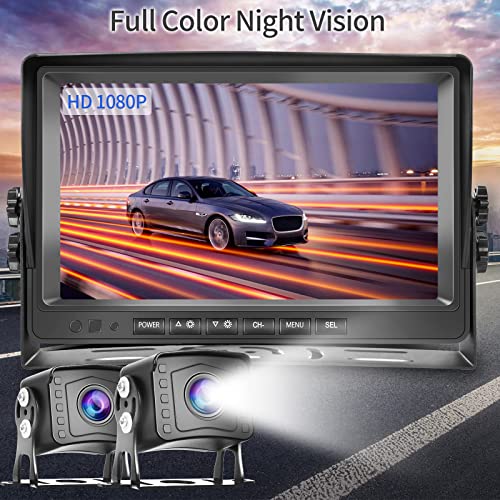Snapklik.com : Dual Backup Camera Monitor Kit Video Recording 9 Inch ...