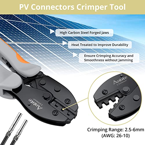 Anbte Solar Crimping Pliers, Solar Crimper PV Crimping Tool for 2.5-6mm ...
