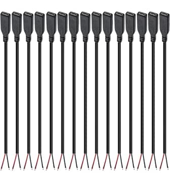 RUNCCI-YUN 15PCS USB Type-C Pigtail Cable Extension Power Cable ...