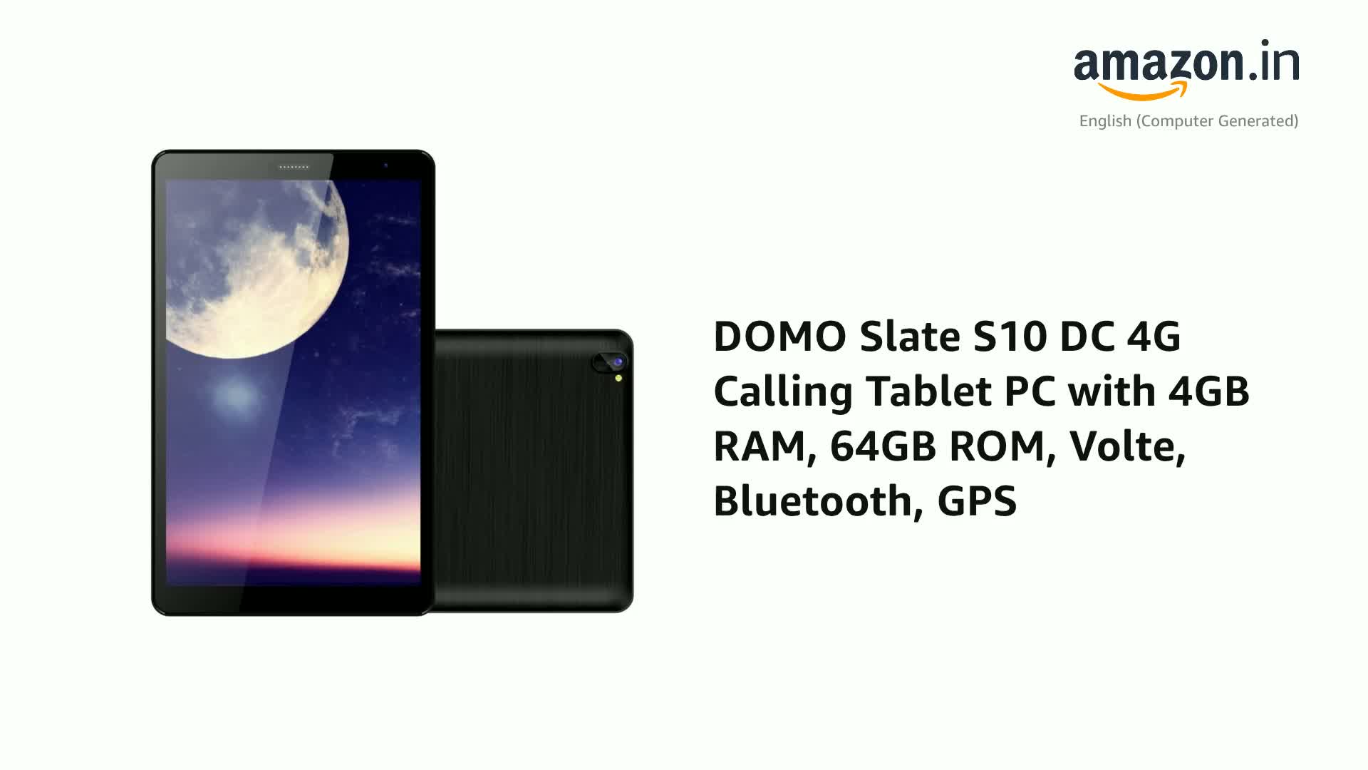 Watch DOMO Slate S10 DC 4G Calling Tablet PC with 4GB RAM, 64GB ROM ...