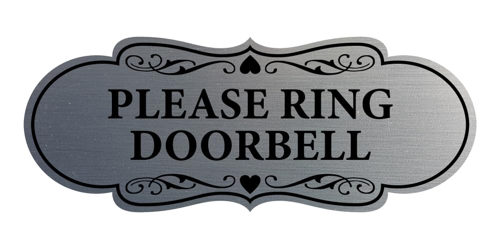 Amazon.com: Signs ByLITA Designer Please Ring Doorbell Sign (Brushed ...