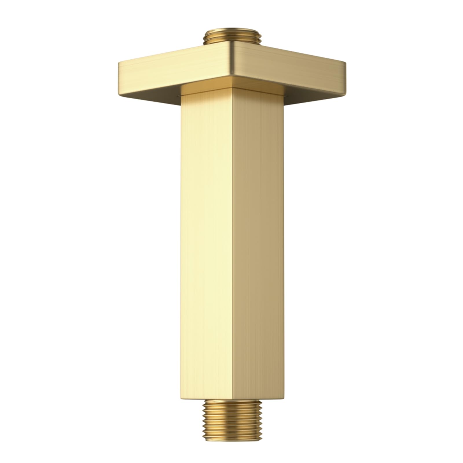Brushed Gold Shower Arm with Flange 4 inch Square Shower Head Extension ...