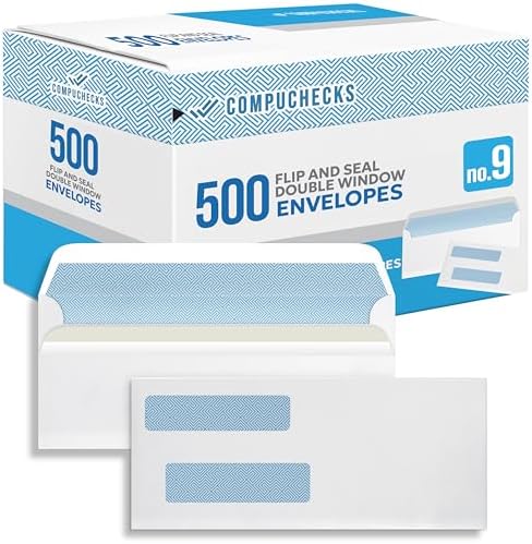 Amazon.com : Office Deed 500#8 Double Window Check Envelopes SELF SEAL ...