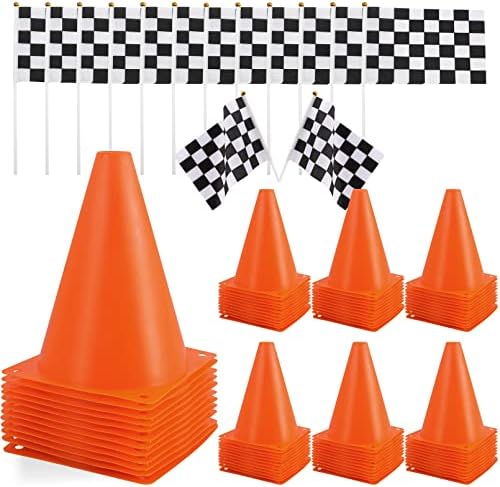 24 Pcs Traffic Cones and Racing Checkered Flags,12 Philippines | Ubuy