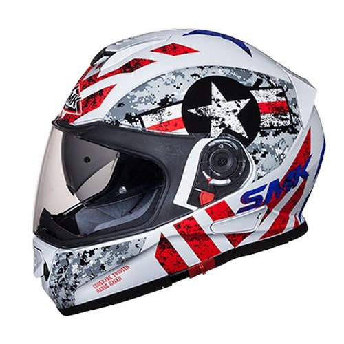 SMK GL163 Twister Captain Graphics Pinlock Fitted Full Face Helmet With ...
