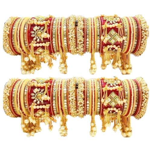 Buy SHINE OF STARS Women's Alloy Designer Bridal Chooda Set (Red ...