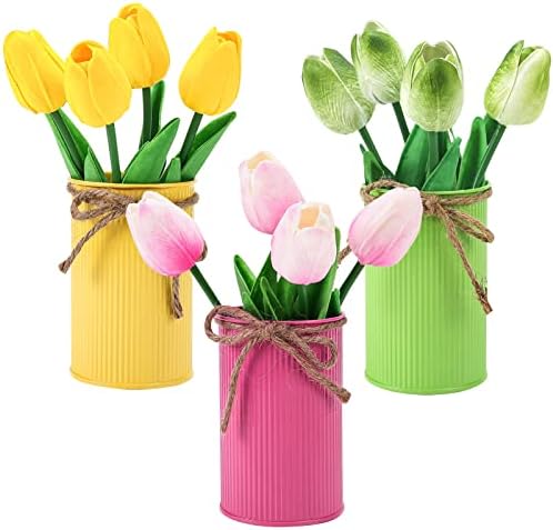 Amazon.com: Uiifan 6 Set Spring Tulips with Mason Jar Table Centerpiece ...