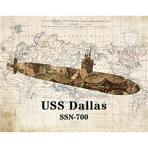 Amazon.com: USS Dallas Nuclear Fast Attack Submarine Wall Art Print ...