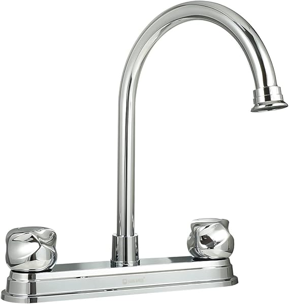 SOLVEX 2 Handle Kitchen Sink Faucet, High Arc 360 Swivel Stainless ...