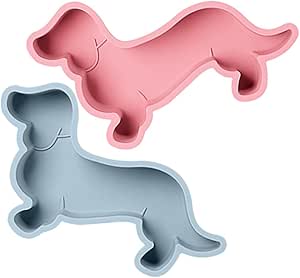 Amazon.com: Luxshiny 2pcs 3D Silicone Baking Pan, Dachshund Dog Shaped ...