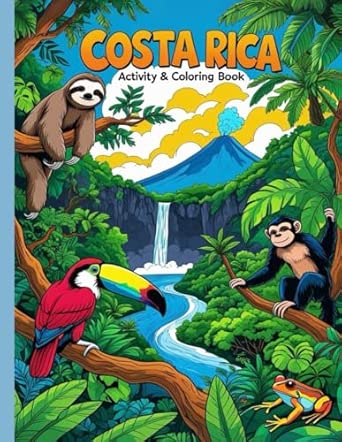 Costa Rica Activity Book for Kids Ages 7-12: Fun Puzzles, Coloring ...
