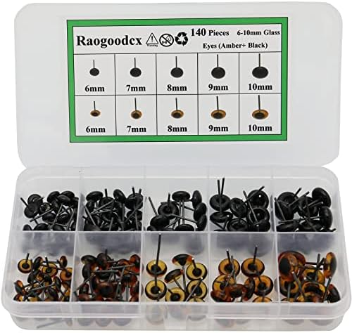 TOAOB 300pcs Mini Black Glass Eyes Kits Craft Eyes 2mm 3mm 4mm for Doll ...