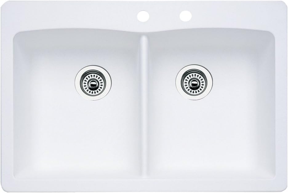 Blanco 440221-2 Diamond 2-Hole Double-Basin Drop-In or Undermount ...