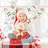 Amazon.com: Whaline 2Pcs Christmas Burlap Banner Felt Merry Christmas ...