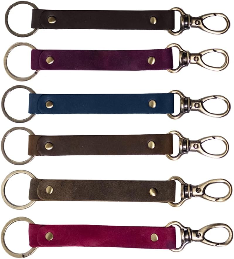 Amazon.com: KAAL Outdoor Keychain for Men, Leather Belt Loop Key Holder ...