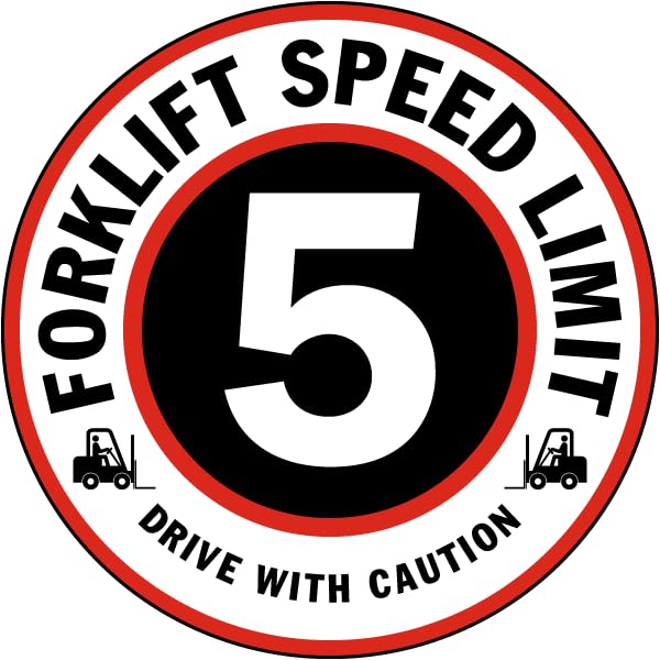 Forklift Speed Limit 5 MPH Floor Sign | Waterproof Sticker : Amazon.in ...