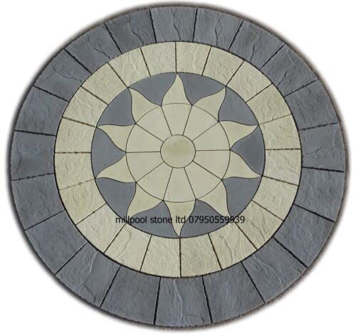 Generic 3.46m Bullseye Circle Concrete Paving Slab (5 Pack) - Charcoal ...