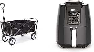 Amazon.com : MacSports Collapsible Folding Outdoor Utility Wagon, Black ...