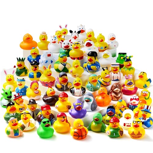 JOYIN 30 Pcs Rubber Ducks, Random Assortment Mini Rubber Duckie Toys ...