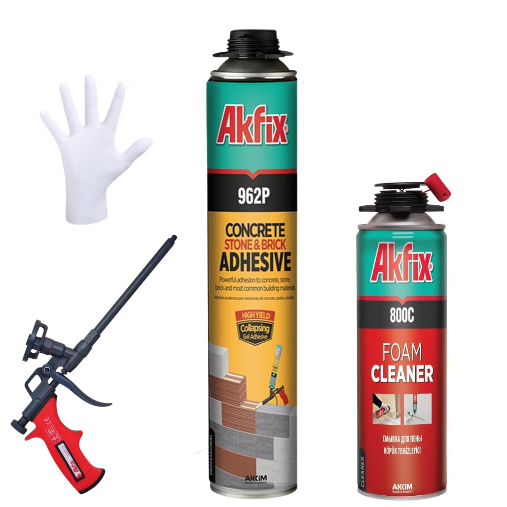 Snapklik.com : Akfix 962P Concrete Stone & Brick Adhesive Kit (1x24 Oz.)- Polyurethane Expanding ...