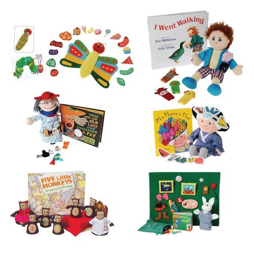 Amazon.com: 6 Story Set of Puppets, Props and Books for Storytelling ...
