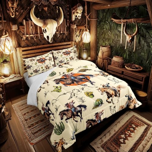 Western Cowboys Horses Bedding Comforter Sets Twin