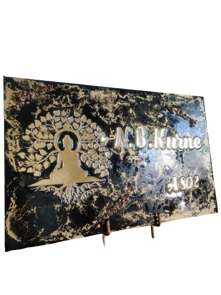 Buy Sanchi's Art Resin the Buddha Style Name plate glass finish glossy ...