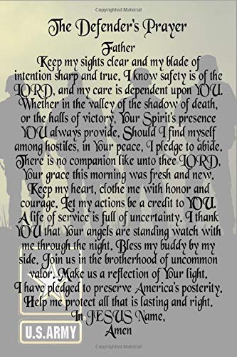 Amazon.com: The Defender's Prayer Journal: Army Soldier's Blank Lined ...