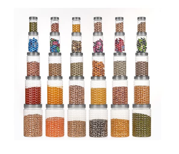 Buy PRIMEKITCH Crystal Design Premium Plastic Jar Kitchen Storage ...