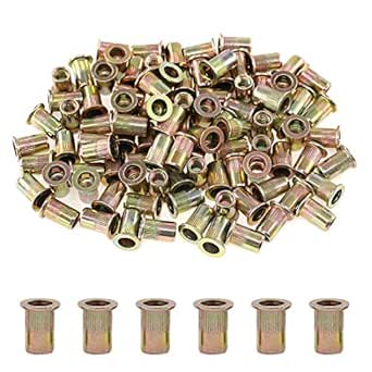 Amazon.com: Glarks 100Pcs 1/4"-20UNC Zinc Plated Carbon Steel Rivet Nut ...