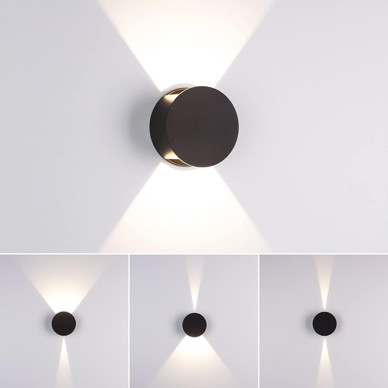 Tubicen Black Round Wall Sconce, Beam-Adjustable Small Wall Mount Light ...