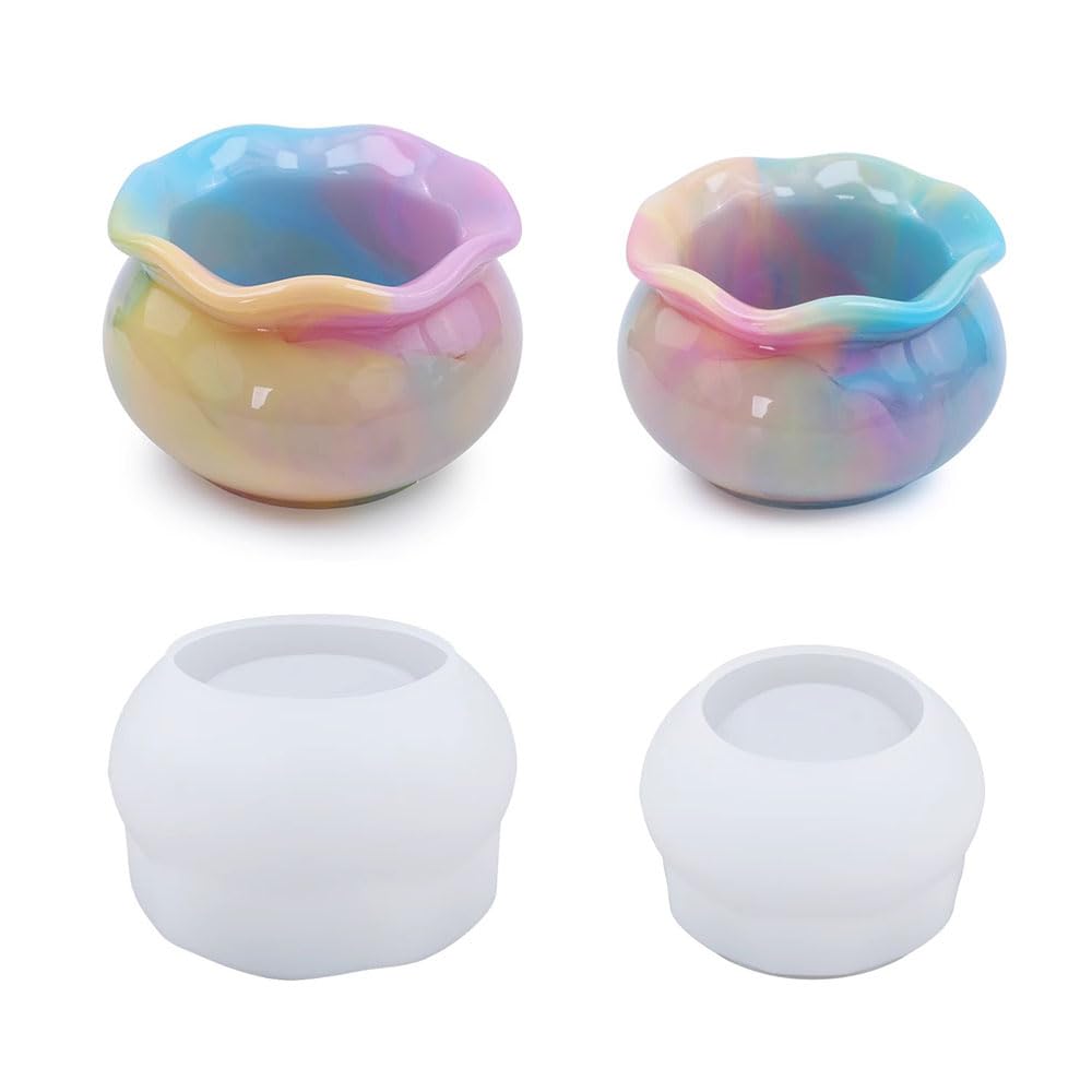 Amazon.com: Finyoffiy 2pcs Jar Resin Mold Bowl Silicone Mold Box Epoxy ...