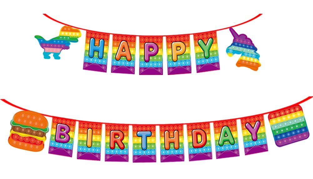 Buy Popping It Push Bubble HAPPY BIRTHDAY Banner, Popping It Party ...