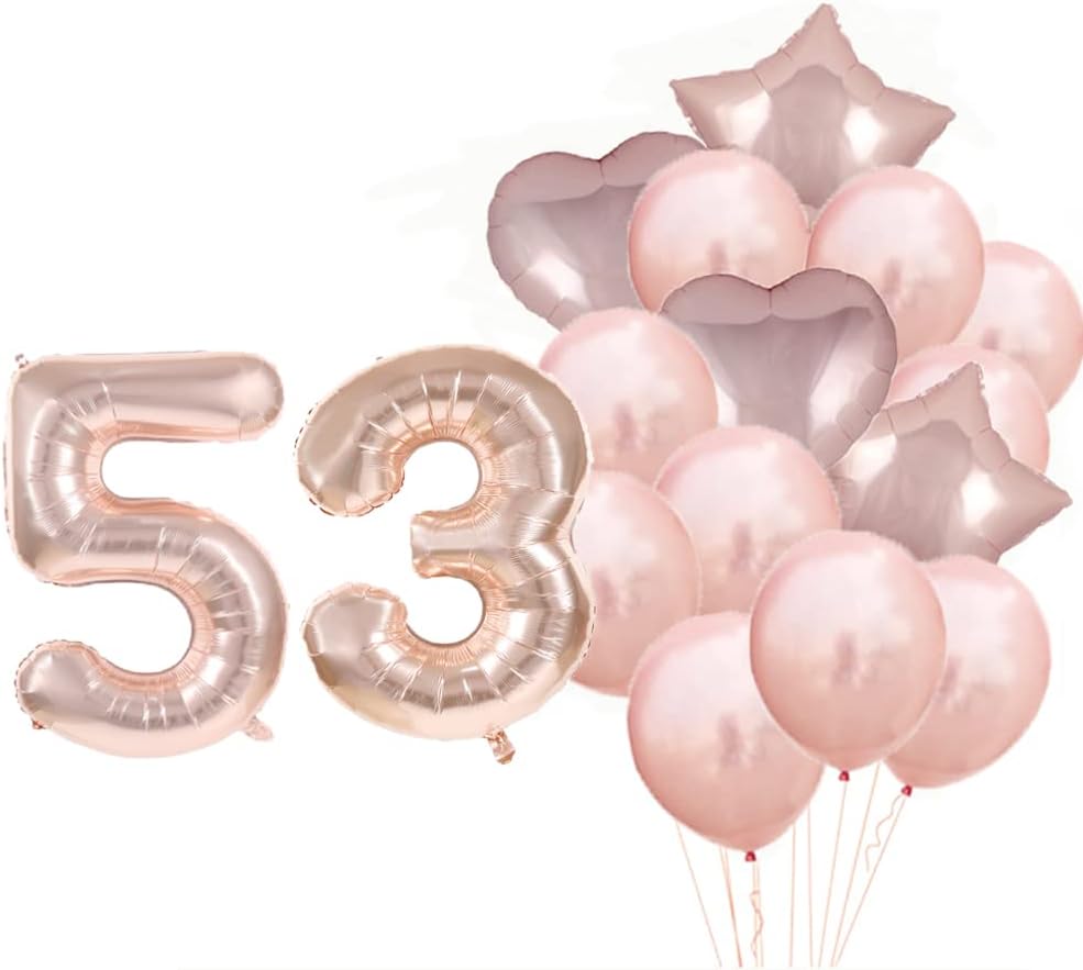 Amazon.com: ZSNWGZ Sweet 53th Birthday Decorations Party Supplies,Rose ...