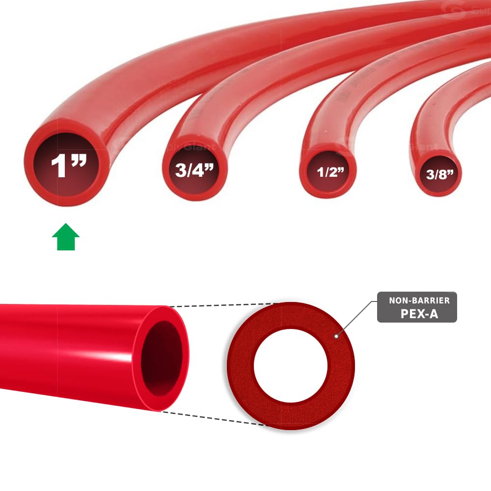 Snapklik.com : Pex-A Tubing 1 Inch X 500 Ft Pex Tube Coil, Non-Barrier ...