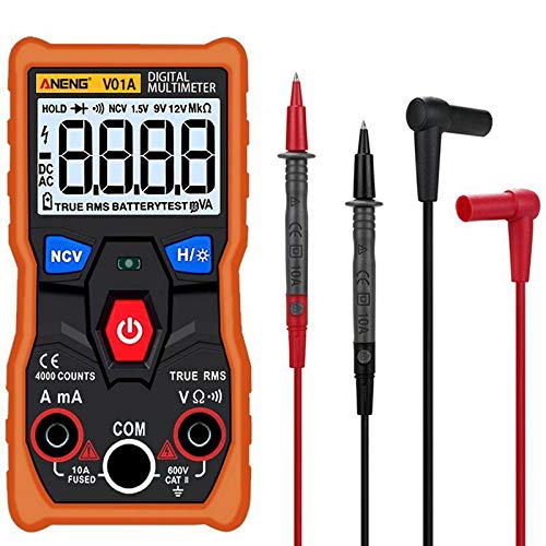 WHIZZO 1X(ANENG V01A 4000 Counts True-RMS Button Automatic Digital ...