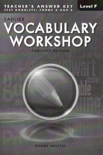 Vocabulary Workshop: Enriched Edition, Teacher's Answer Key Level F ...