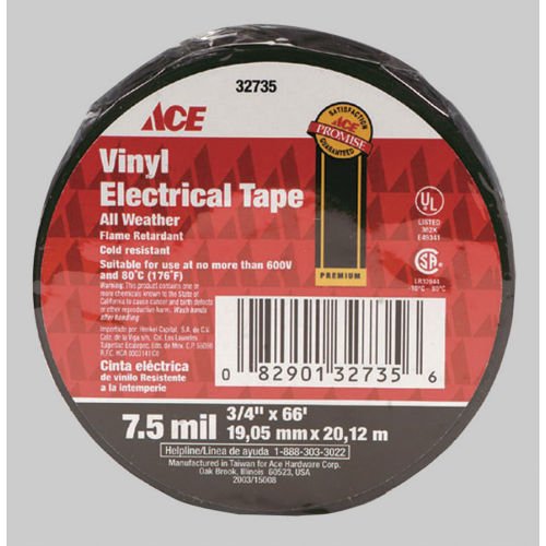 Ace Hardware 50-32735 Vinyl Electrical Tape, 60' Length x 3/4" Width ...