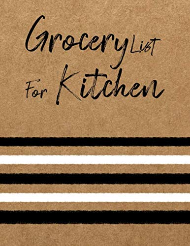 Grocery List For Kitchen: Large Print Grocery Shopping Checklist For ...