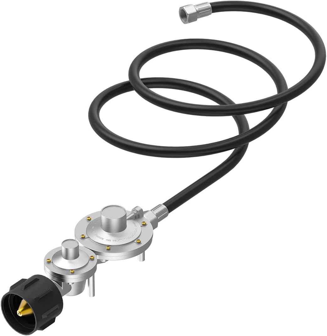 Amazon.com : only fire Horizontal Two Stage Propane Regulator, 5Ft 1/4 ...