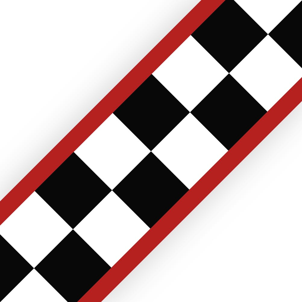 Checkered Flag Wall Border with Red Stripes - Chequered American Diner ...