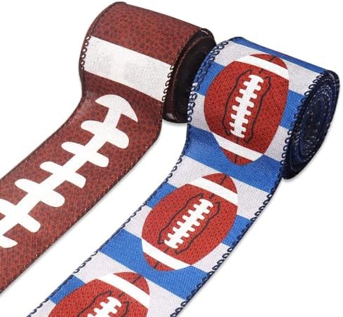 Amazon.com: Estivaux 2 Rolls Football Ribbons for Crafting, Rugby ...
