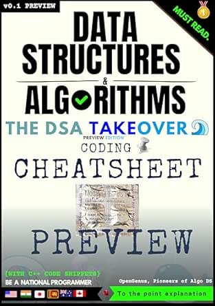 Data Structures and Algorithms: Coding Cheatsheet: The DSA Takeover Edition [preview] (Day ...