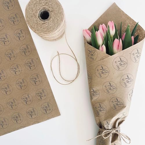 Amazon.com: Flower Wrap sleeve Brown Kraft Paper, Baby In Bloom, 25 ...