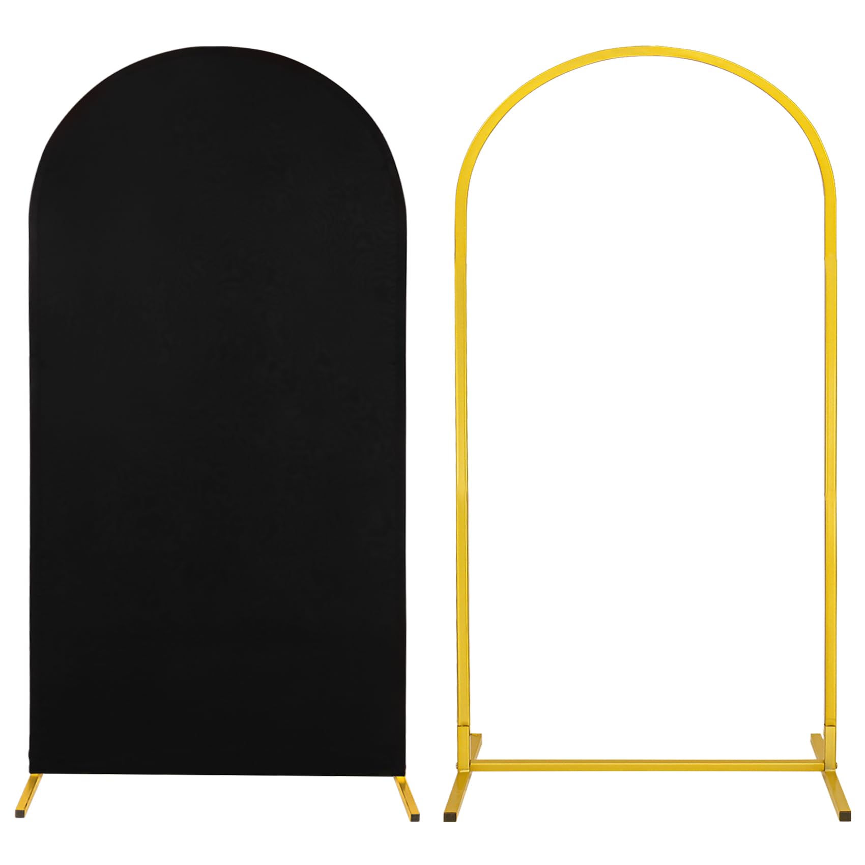 Amazon.com: Metal Arch Stand and Cover Set,1 Black Spandex Fitted ...