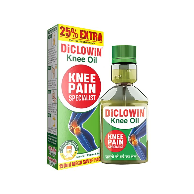 DiCLOWiN Knee Oil (150Ml) | Mega Saver Pack (25% Extra) | Provides ...