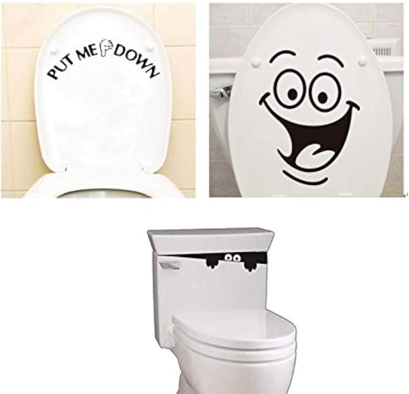 Amazon.com: Sticker Connection | Toilet Monster Hello Bathroom Decal ...
