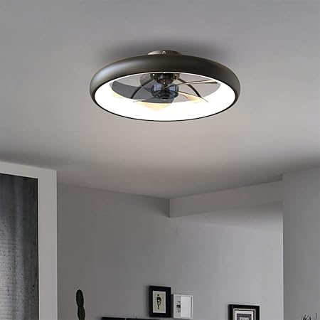 STERREN 20'' Modern Low Profile Ceiling Fan with Light, Bedroom LED ...
