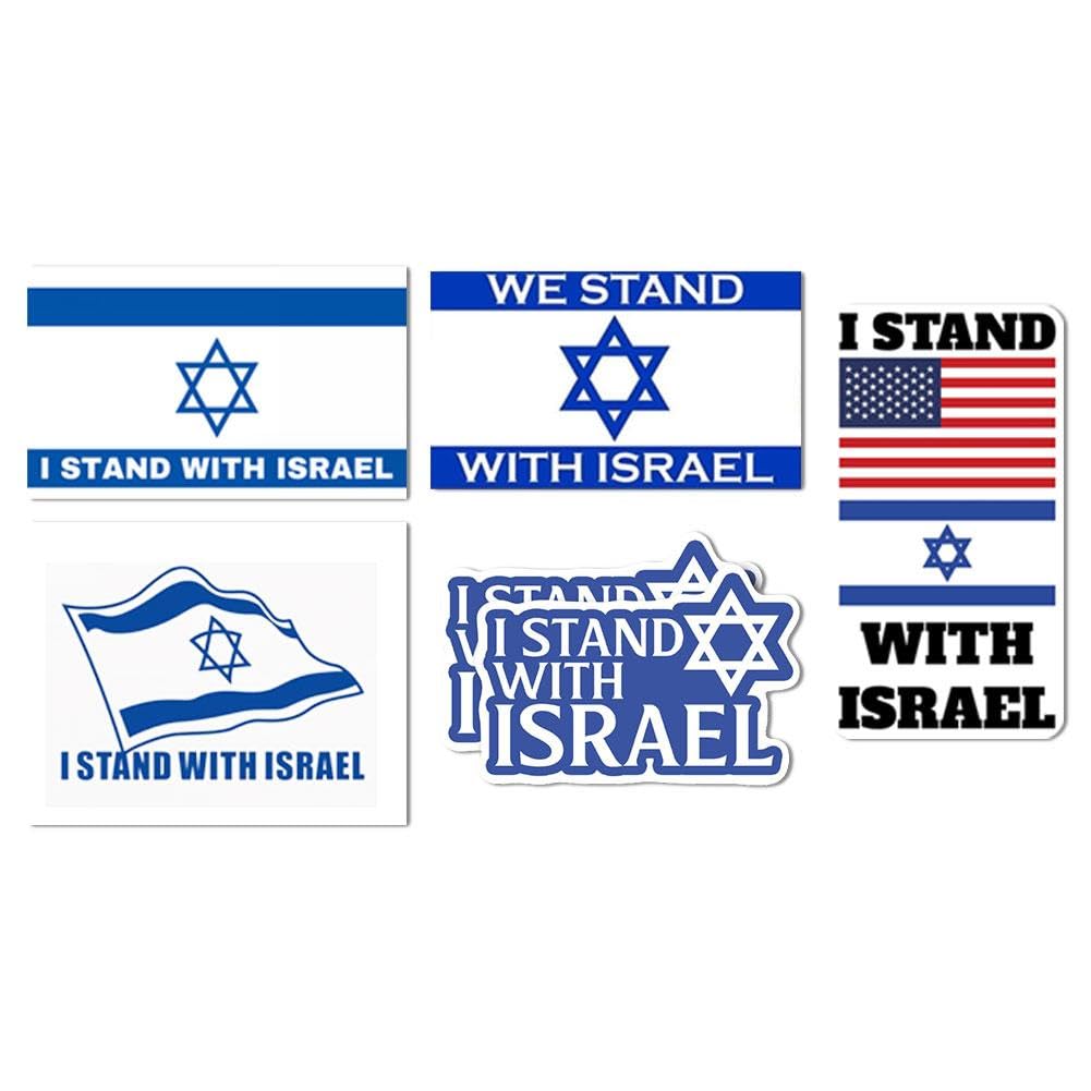 Amazon.com - Israel Flag Sticker, I Stand with Israel Bumper Sticker ...