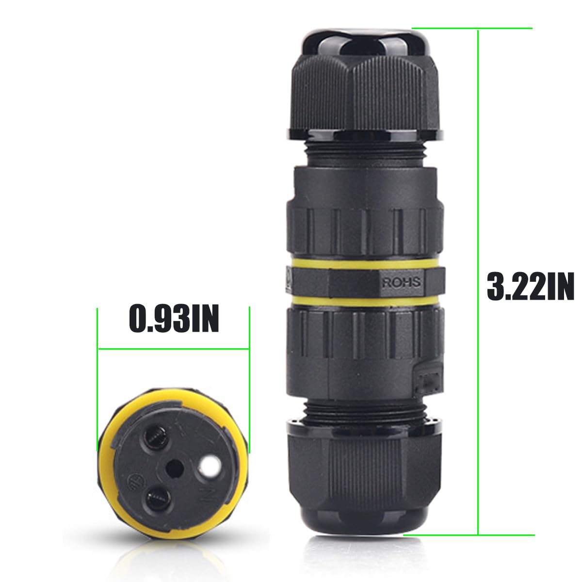 QOFOWIN IP68 Waterproof 2 Way 2 Pin Junction Box Electrical Cable ...